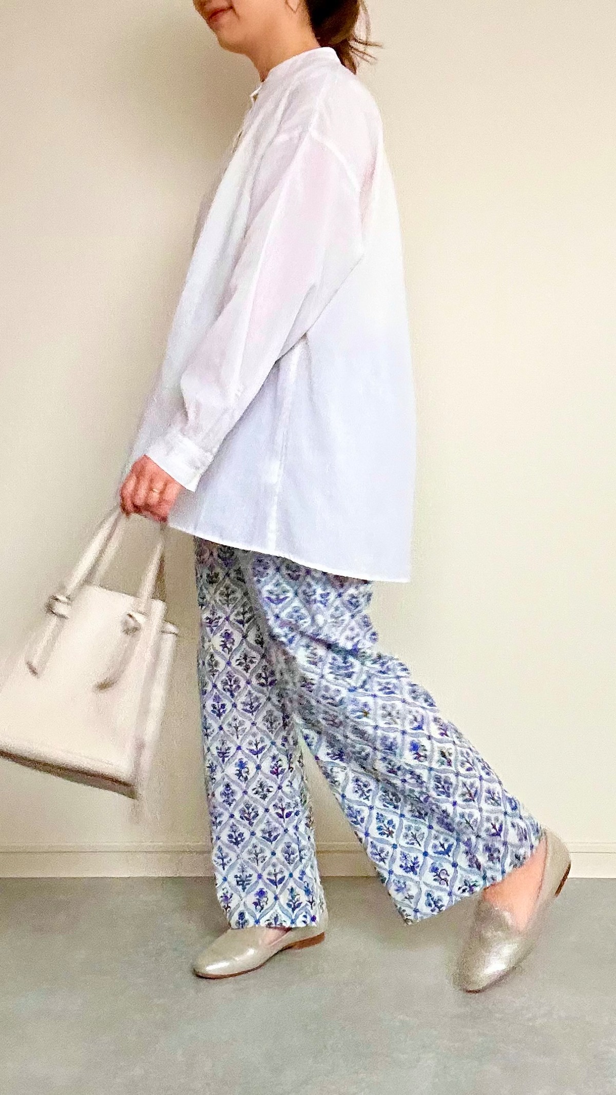 【即納】wide pants × blue garden | ブロックプリントパンツのお店soala