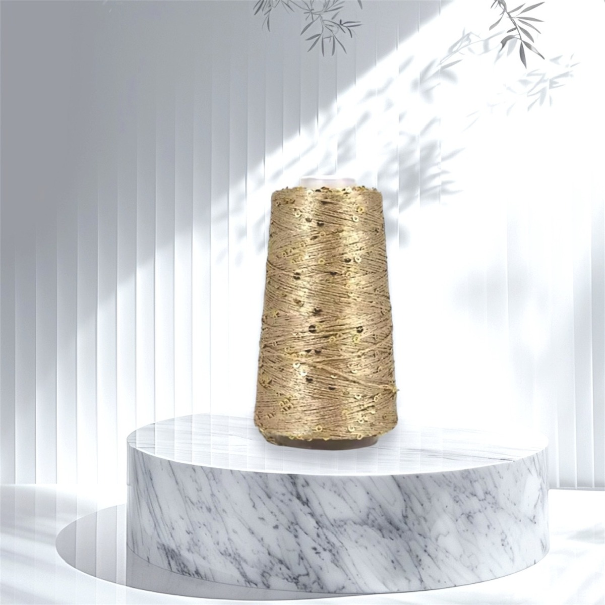 Spangle Luxury Yarn（スパンコール） ゴールドベージュ×オーロラ | オリジナルコードヤーン＆バッグ資材販売