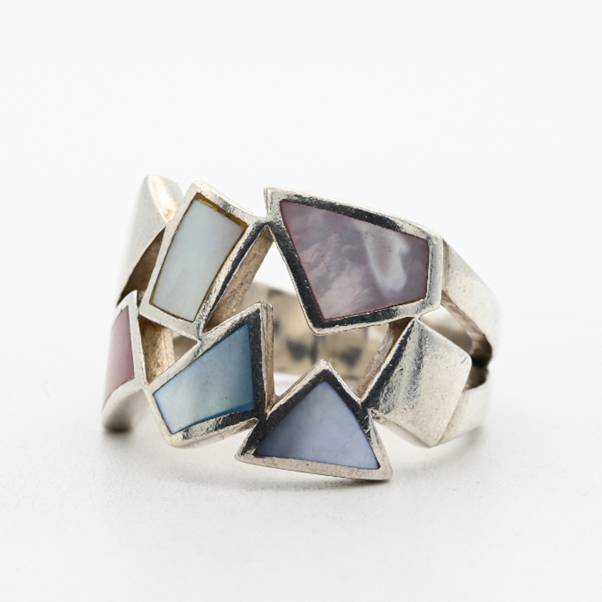 Multi Color Mother Of Pearl Irregular Shape Ring #17.0 / Denmark ...