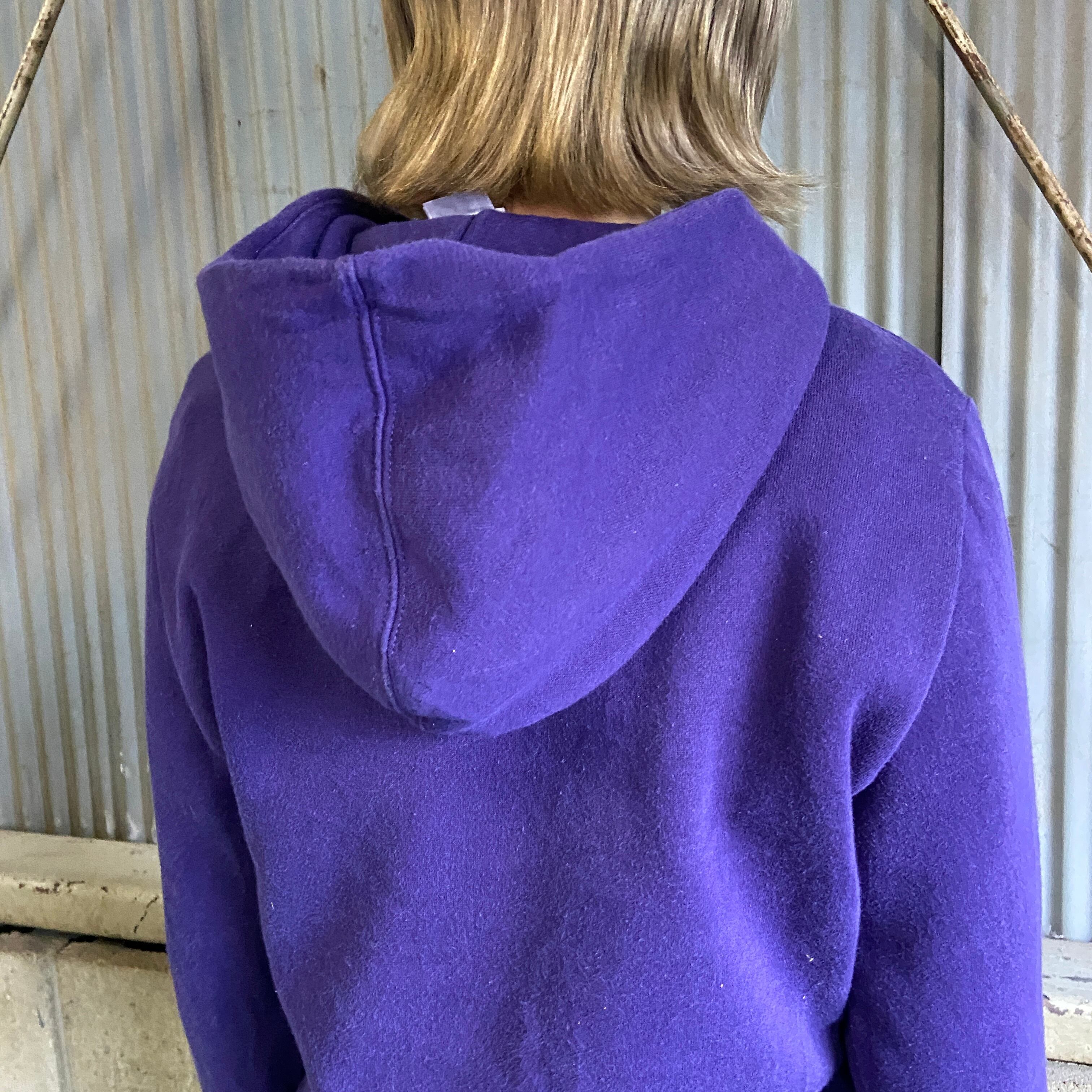 THE NORTH FACE ザ ノースフェイス スウェットパーカー レディースS 古着 ロゴプリント フーディー パープル 紫 アウトドア ...