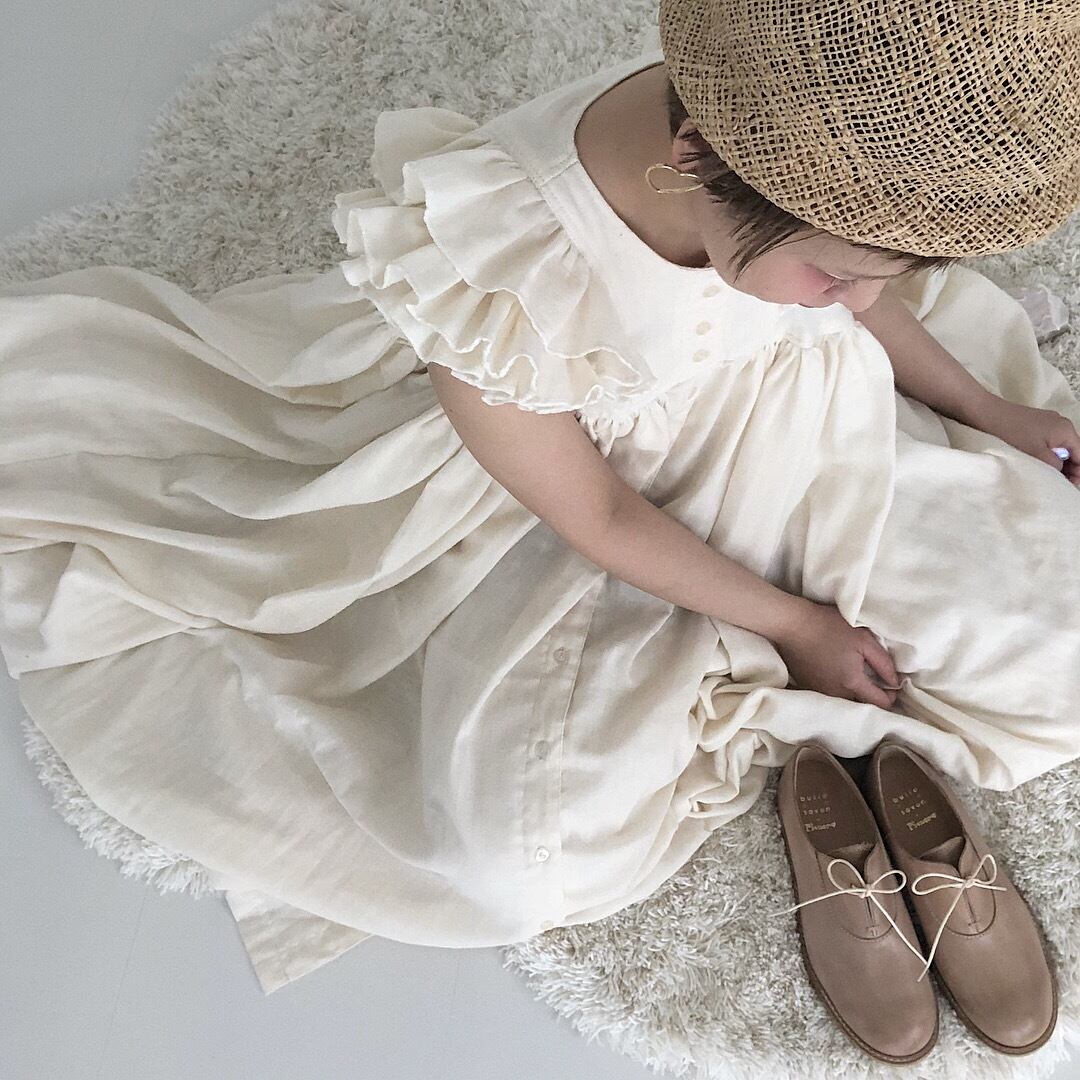きまま ◯3段フリル袖のフリルフルロングドレス ◯ yuka きまま ◯3段フリル袖のフリルフルロングドレス ◯ yuka