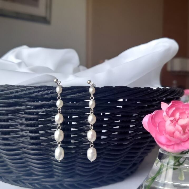 Fresh water pearl× silver925 ︎gradation pearl pierce/ピアス | La perle