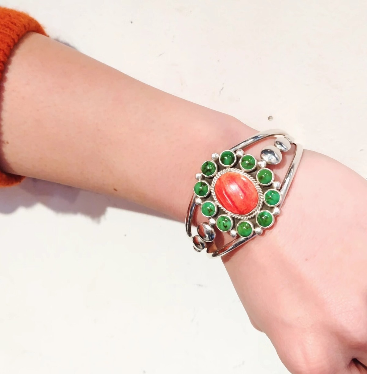 Navajo VERDY JAKE SONORAN & SPINY Silver Bangle Indian Jewelry ...