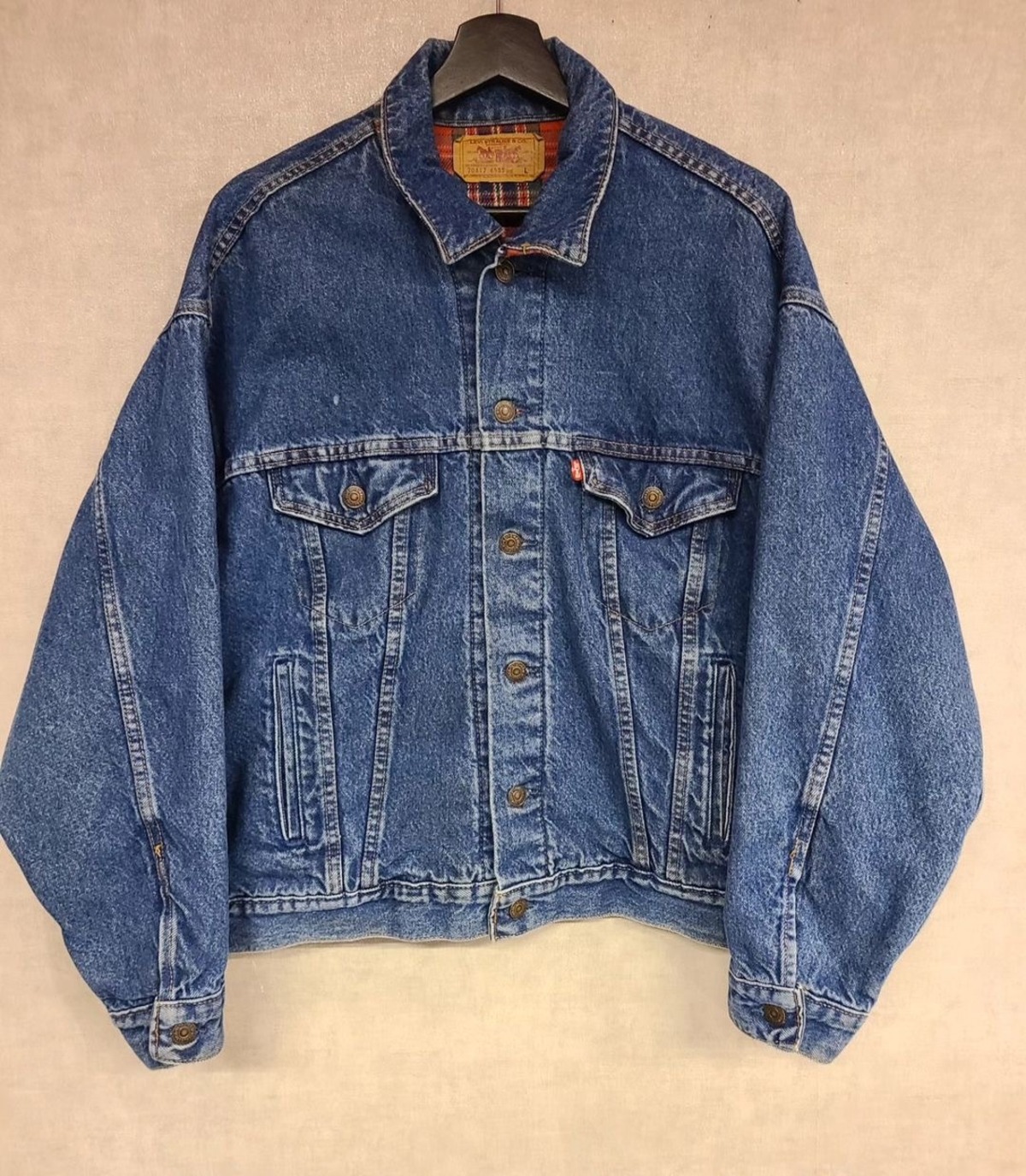 1989年製 USA製 ヴィンテージ リーバイス70417 6985 裏地ネルシャツ生地デニムジャケット | tiraxy'sbox