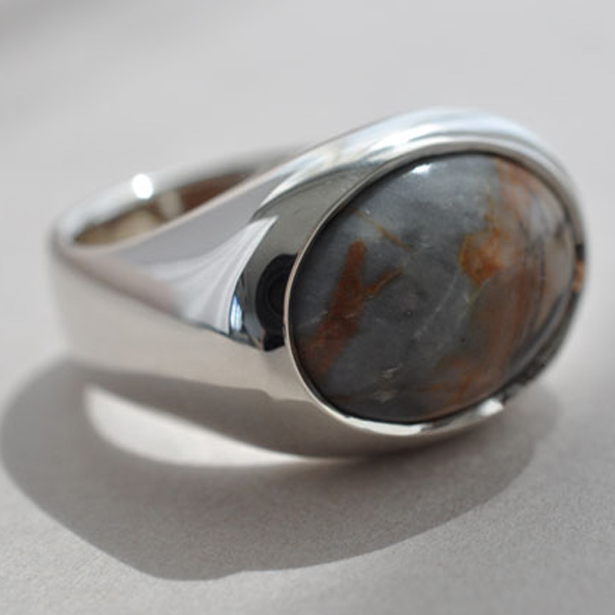 【SILVER925】ヴィーナスジャスパー ボリュームリング Jasper Signet Ring | ETORA JEWELRY