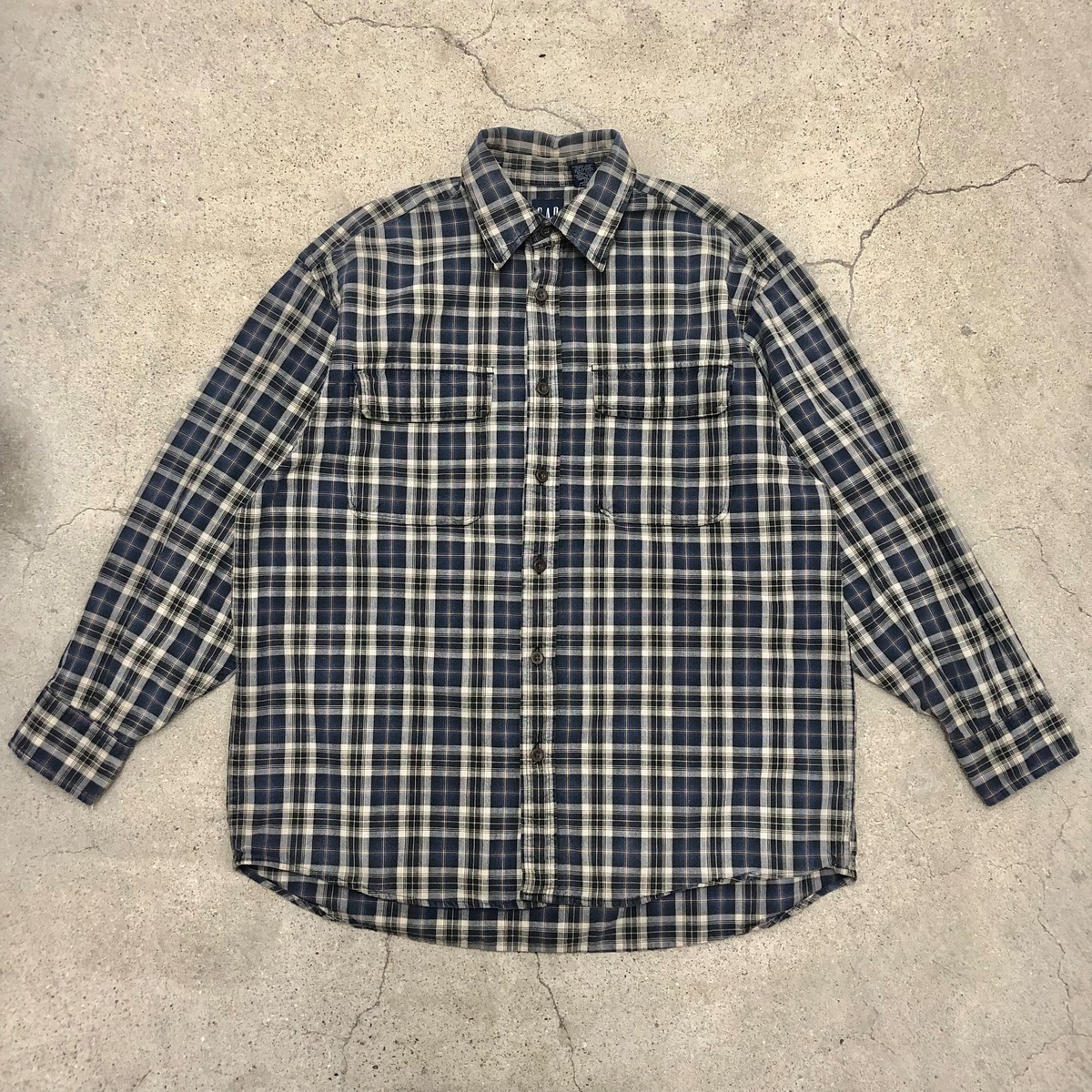 00s OLD GAP/Check L/S Shirt/S/チェック柄シャツ/長袖シャツ/ネイビー/ギャップ/オールドギャップ | nimunamu