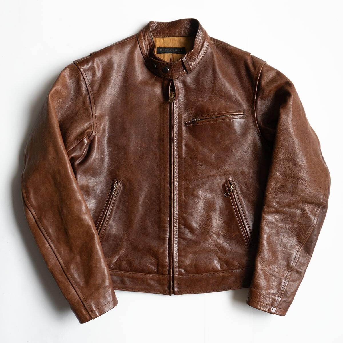 【雰囲気抜群】HAROLDS GEAR【シングルライダース ジャケット】 ハロルズギア レザー ブラウン 25100019 | August shop