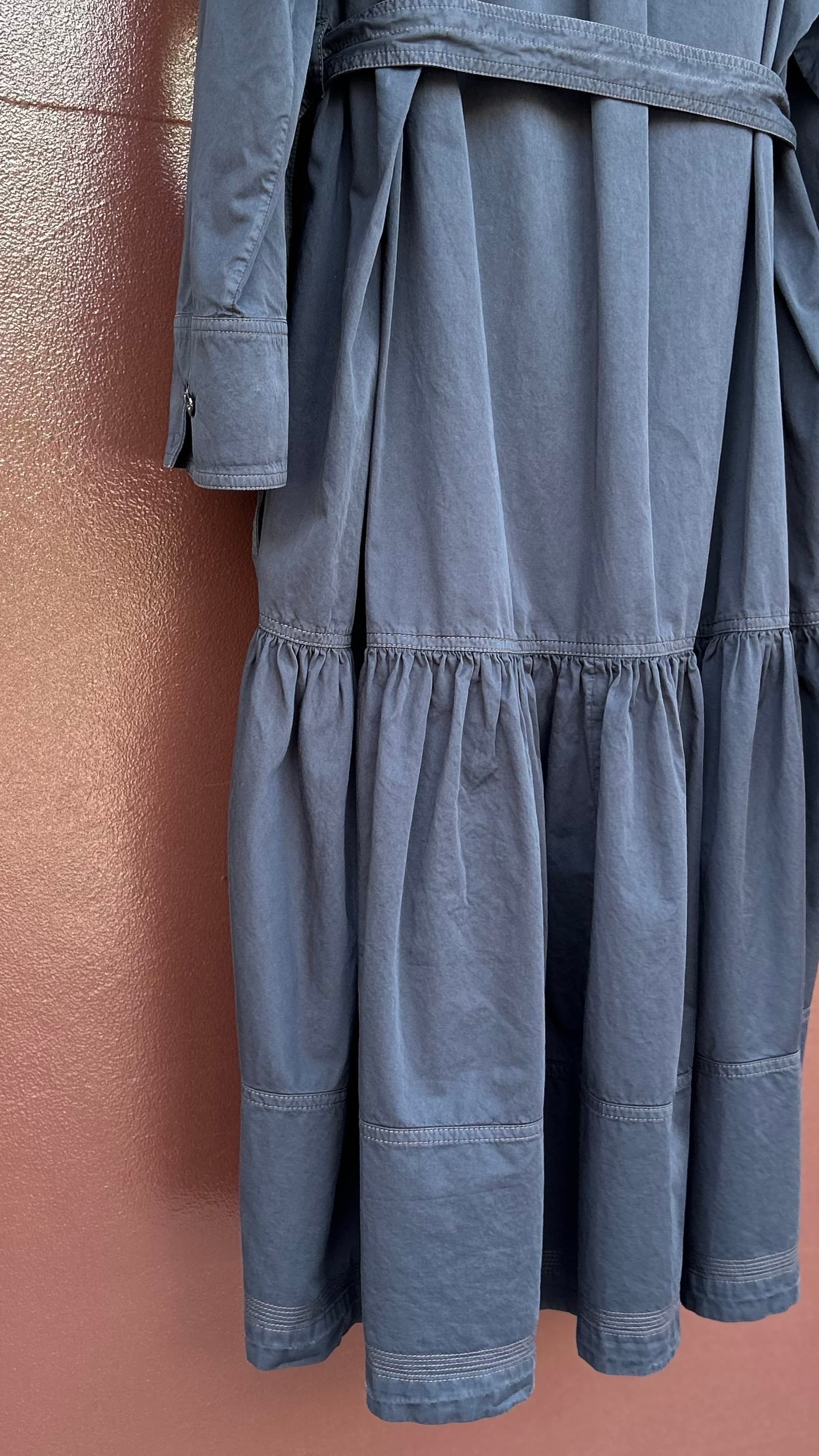 LEMAIRE -Multi topstitch gathered dress(GD LIGHT COTTON LEMAIRE -Multi topstitch gathered dress(GD LIGHT COTTON