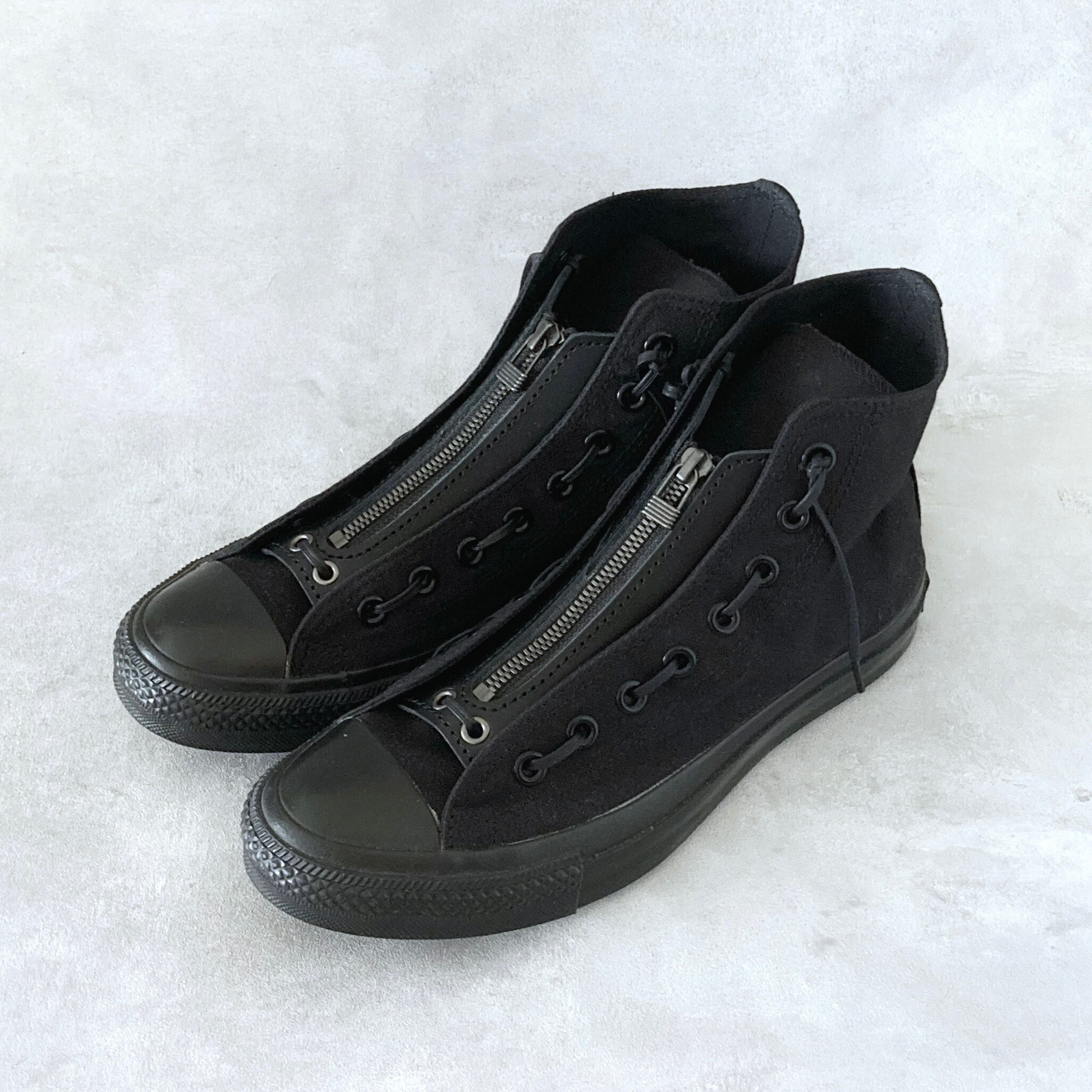 【Converse HI/Black】スムースレザー zip parts / ジップパーツ ハンドメイド 1点物 | HOLO WITH