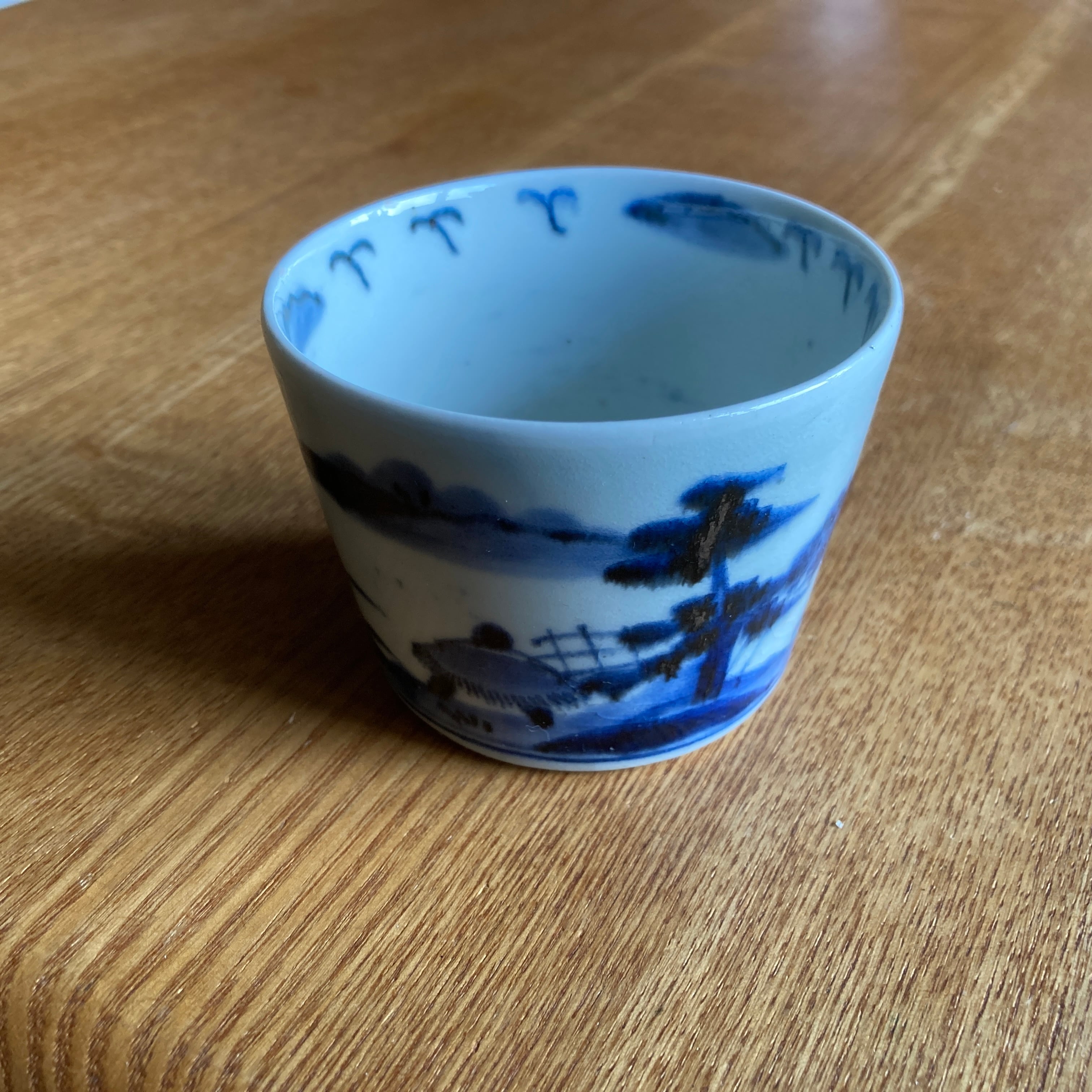 ☆そば猪口 江戸後期 幕末ごろのお品 山水紋 気軽な日常使いに ☆そば猪口 江戸後期 幕末ごろのお品 山水紋 気軽な日常使いに