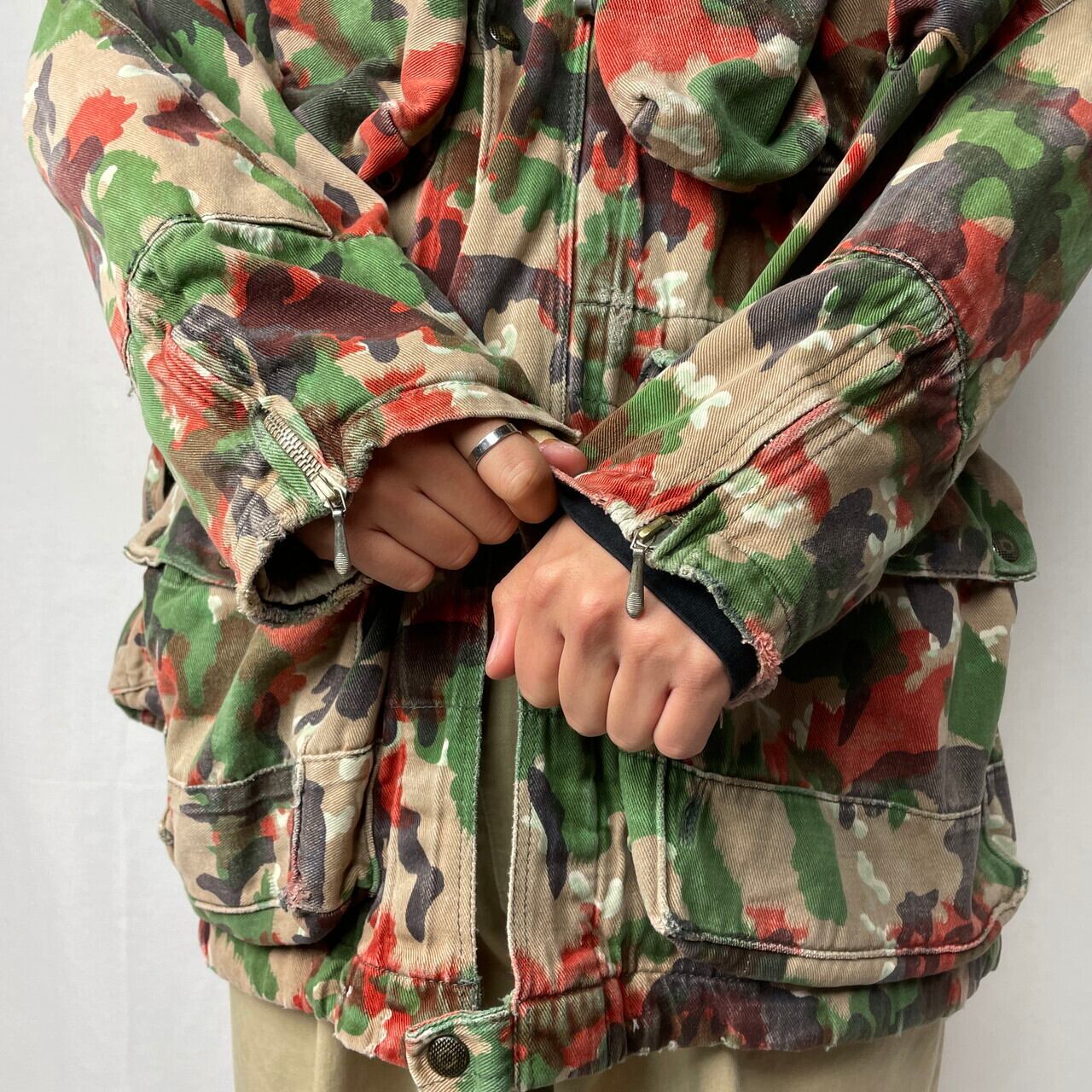 64年納品 60年代 スイス軍 M-60 マウンテンジャケット アルペンカモ メンズL相当 古着 60s ヴィンテージ VINTAGE ユーロ ...