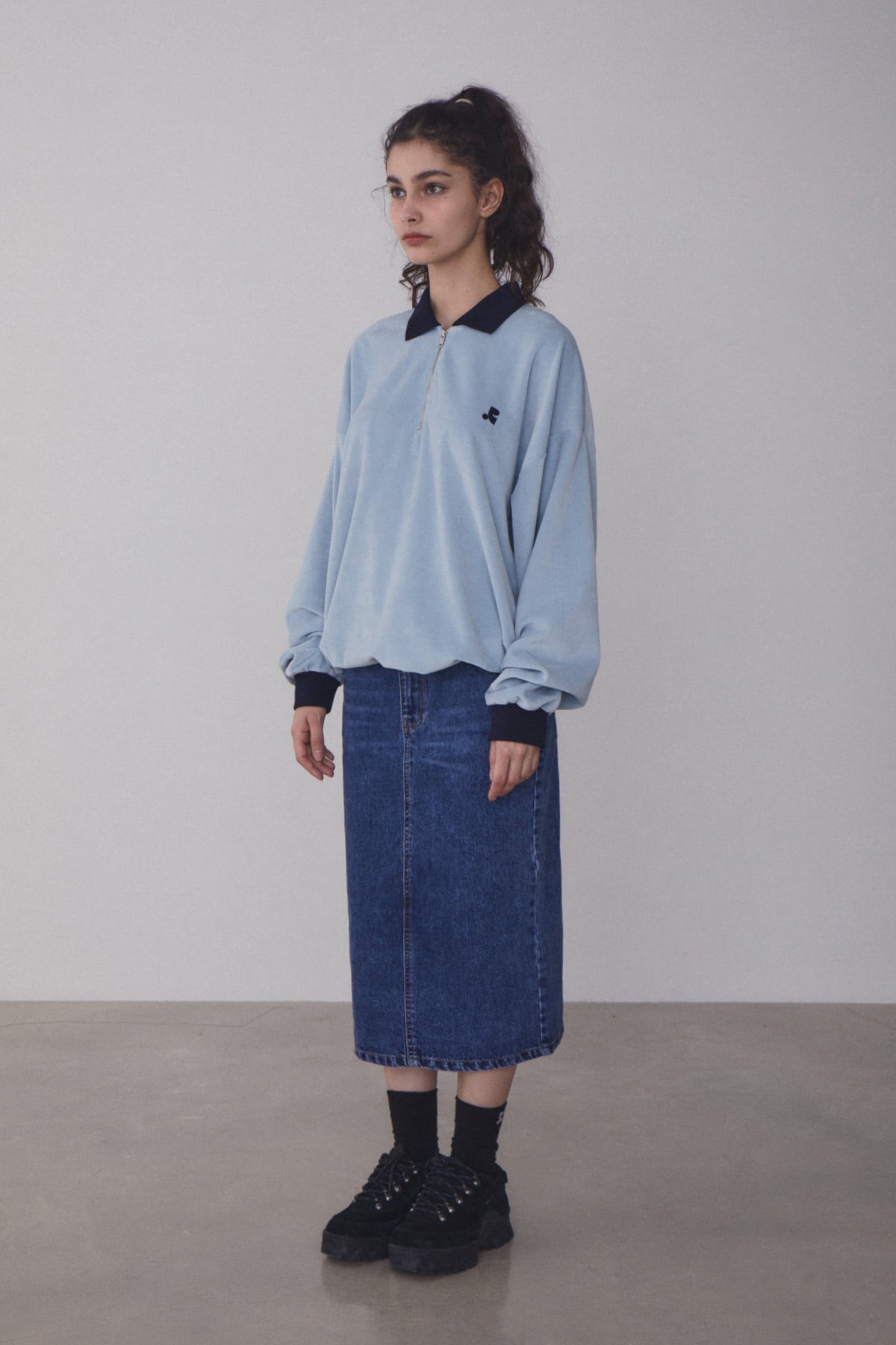 [rest & recreation] RR DENIM MIDI SKIRT - BLUE 正規韓国ブランド 韓国ファッション 韓国代行 ...