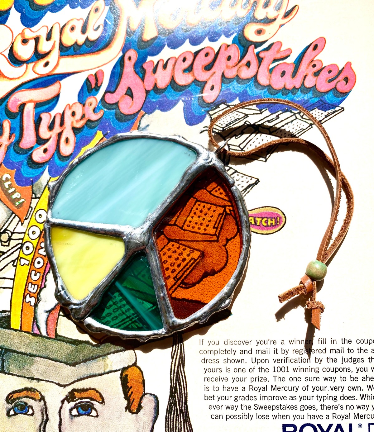 ステンドグラス サンキャッチャーピースマークL size | Heimer’s