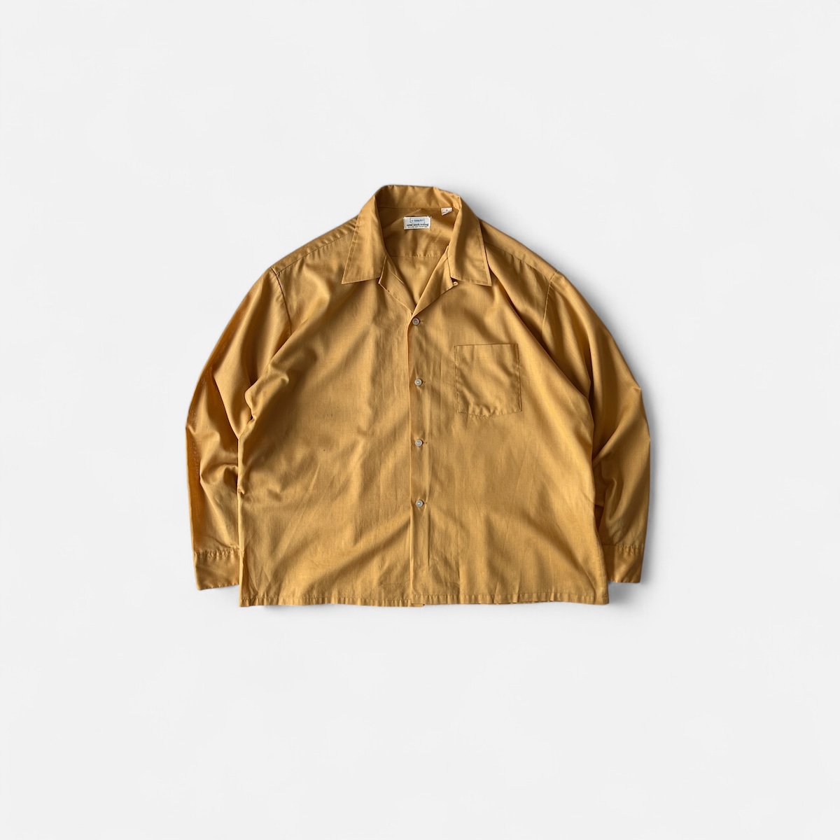 60s BRENT Poly Cotton Loop Collar Shirts XL | assemble store