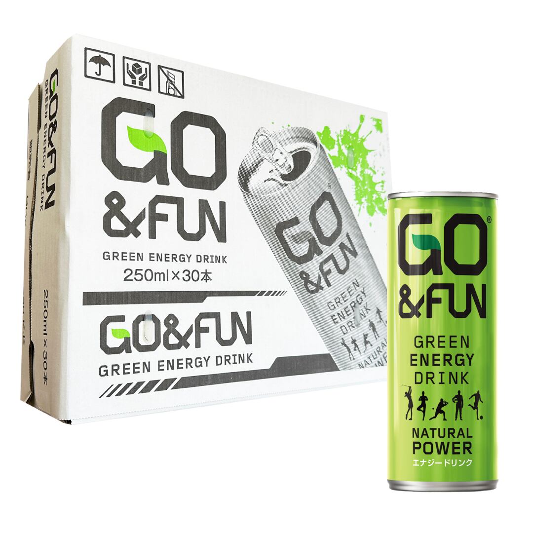 送料無料 】GO＆FUNグリーンエナジードリンク 250ml缶 30本セット（1ケース） | GO&FUN Japan official ...