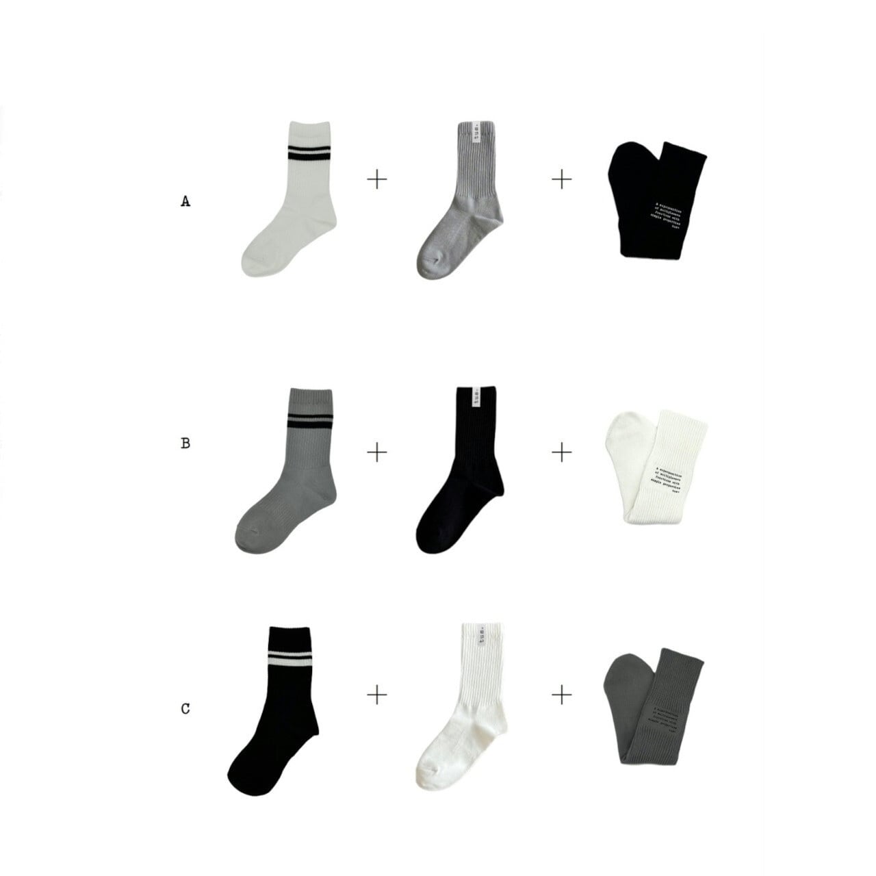 tus+ T003 3MIX COLOR PACK SOCKS 3ミックス カラー パック ソックス 靴下 (レディース) | tus+