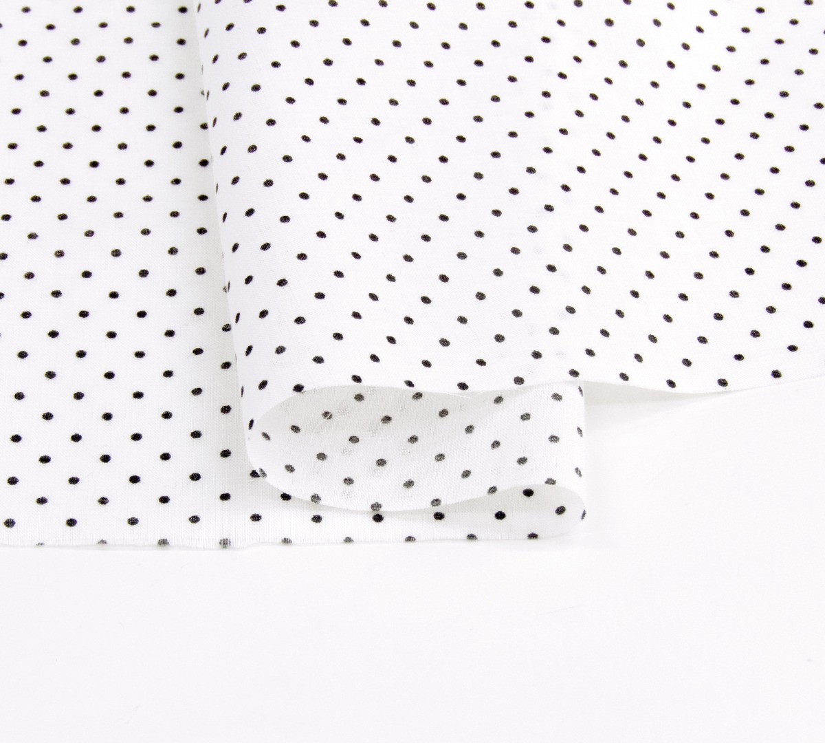 【セレクト生地】60シルキーローン・ プチドット( OFF×BK) | yocchi