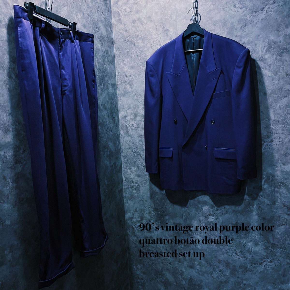 【doppio】90’s vintage royal purple color quattro botão double breasted ...