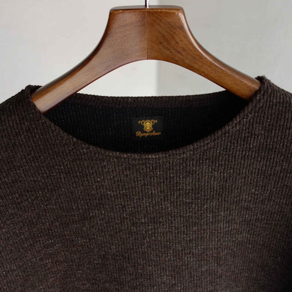 da wool quartergauge longsleeve / shabby brown | ATELIER GARDENIA