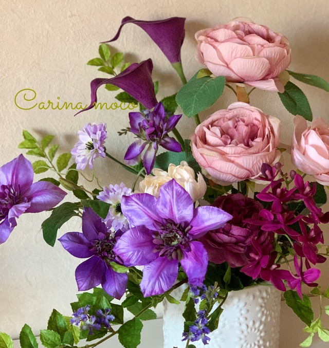 クレマチスの紫アレンジ | Carina moco