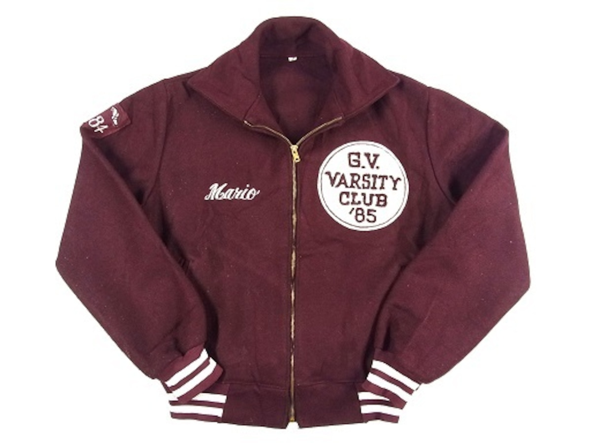80's G.V.VARSITY CLUB ジップアップ ヴィンテージ アワードジャケット （スタジャン） | CYCLONE