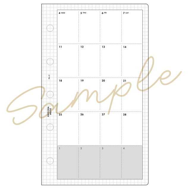 No.2 ブロックマンスリー（M5サイズ） | 46KUMA NOTE