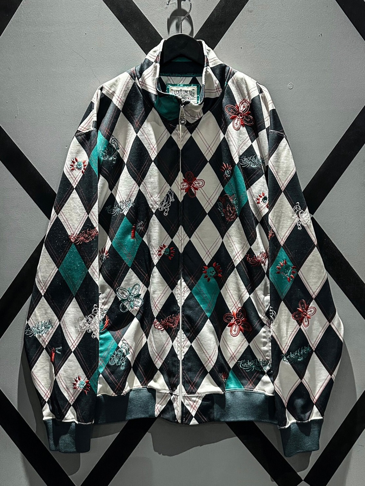【X VINTAGE】"ECKO UNLTD" Diamond Pattern Embroidery × Stitch Design ...
