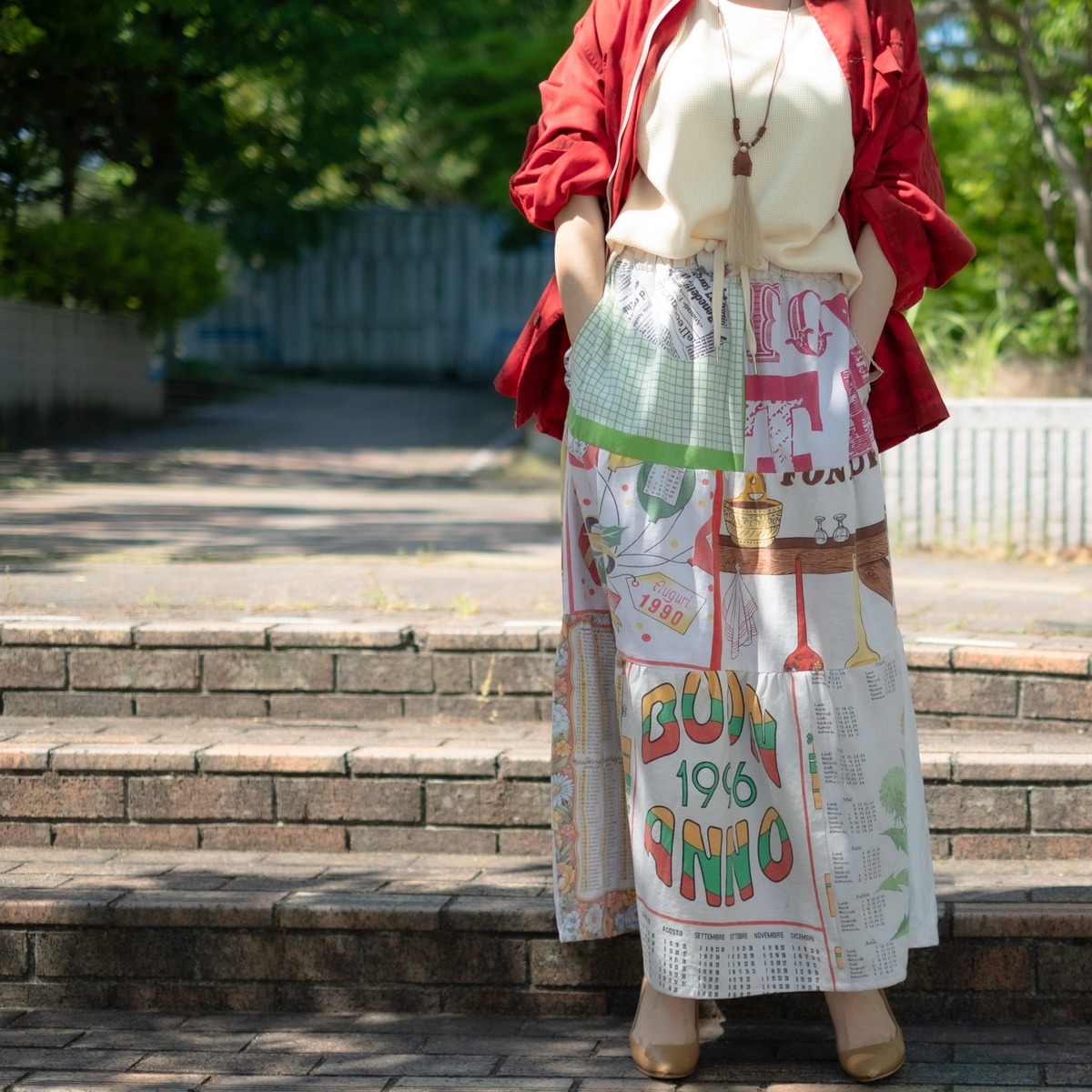【Nasngwam】 TAPESTRY TIERED SKIRT | olaf