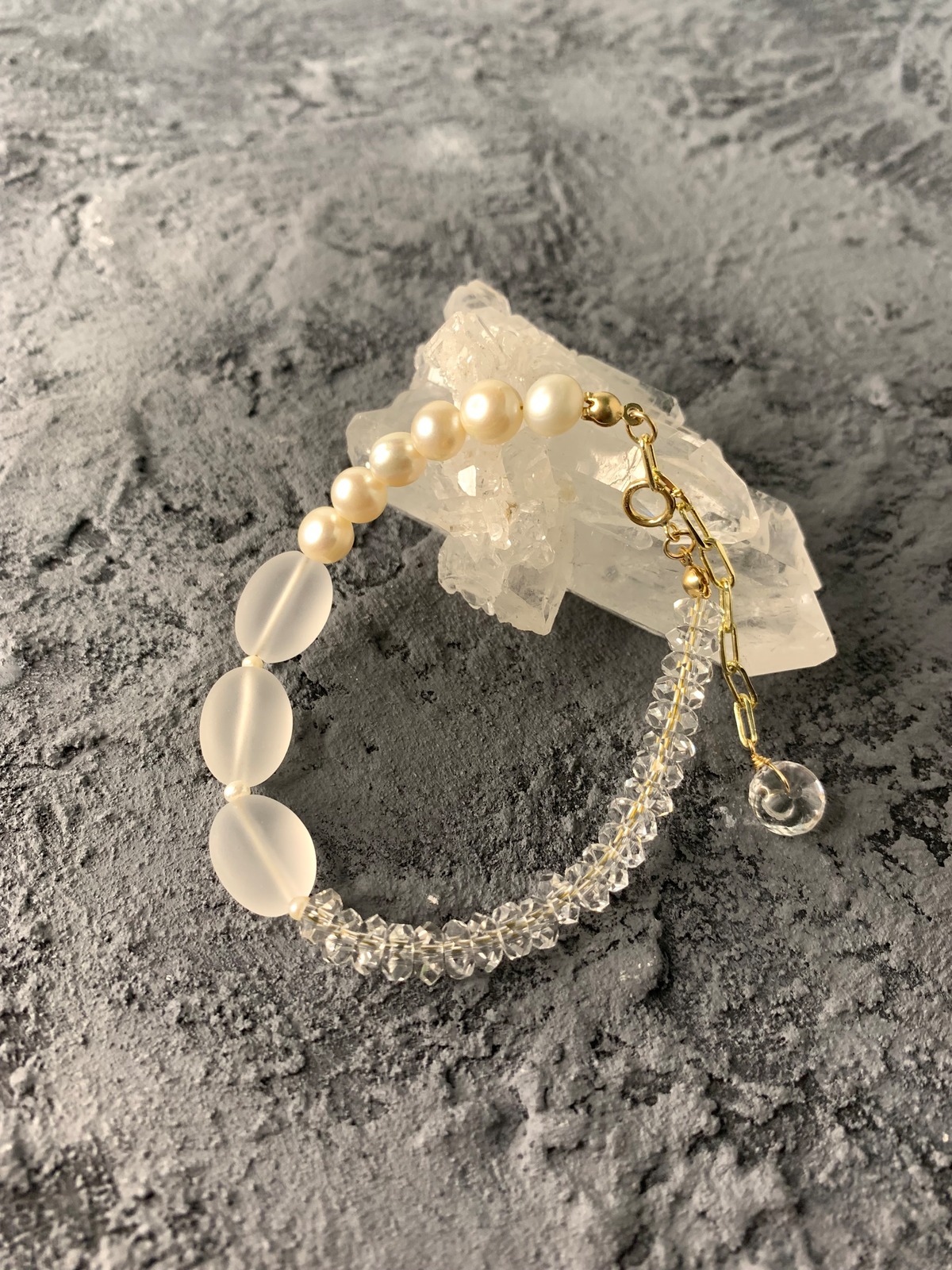 【14kgf】フロスト水晶ブレスレット | nonoe accessory・ノノエアクセサリー