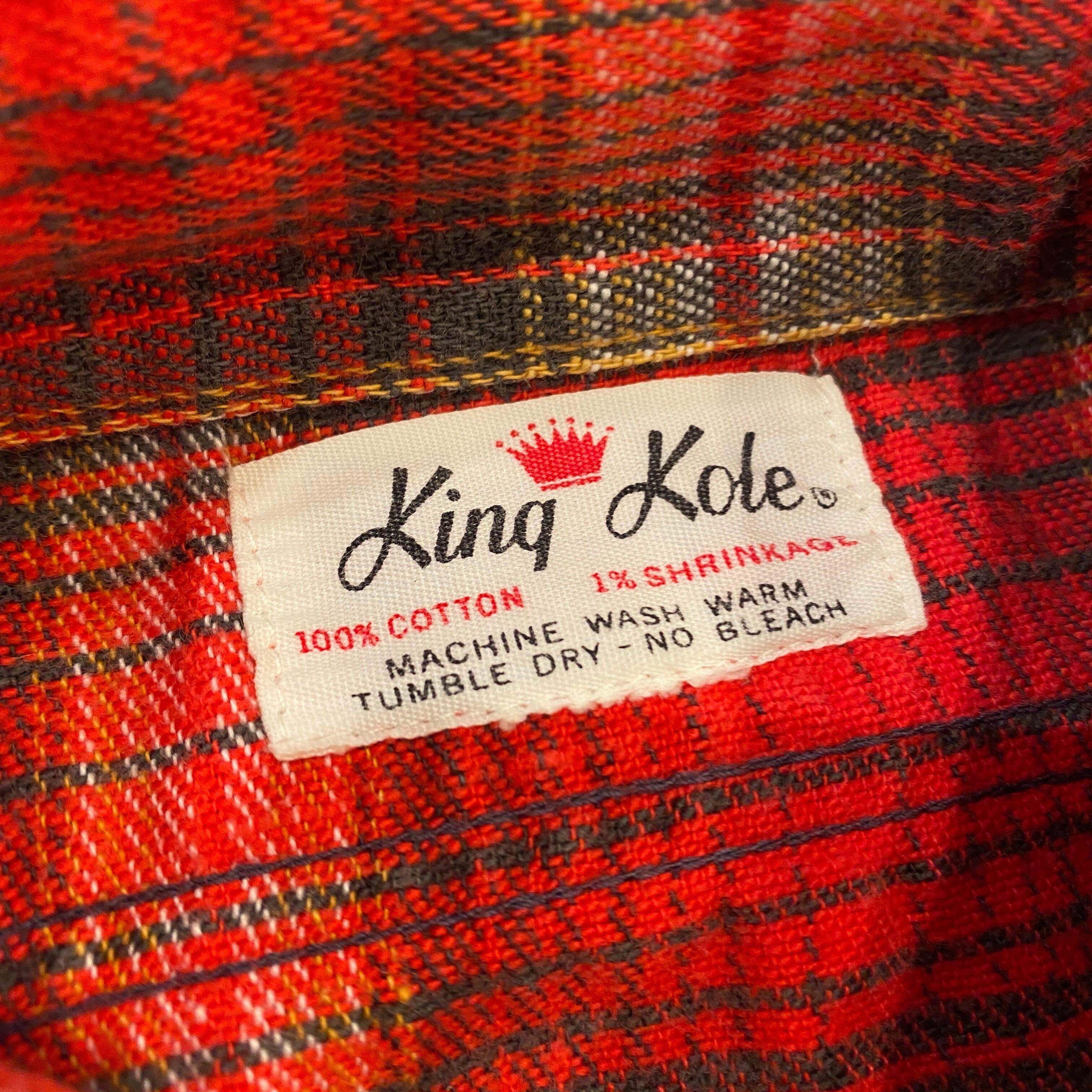 ⊕ 1960s KING KOLE FLANNEL CHECK SHIRT RED | safarionline