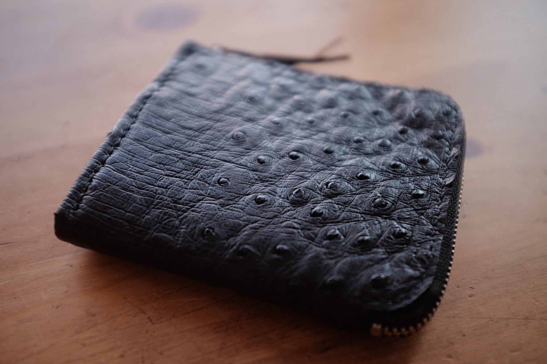 Palm size wallet 【ostrich : Bk】 | socius