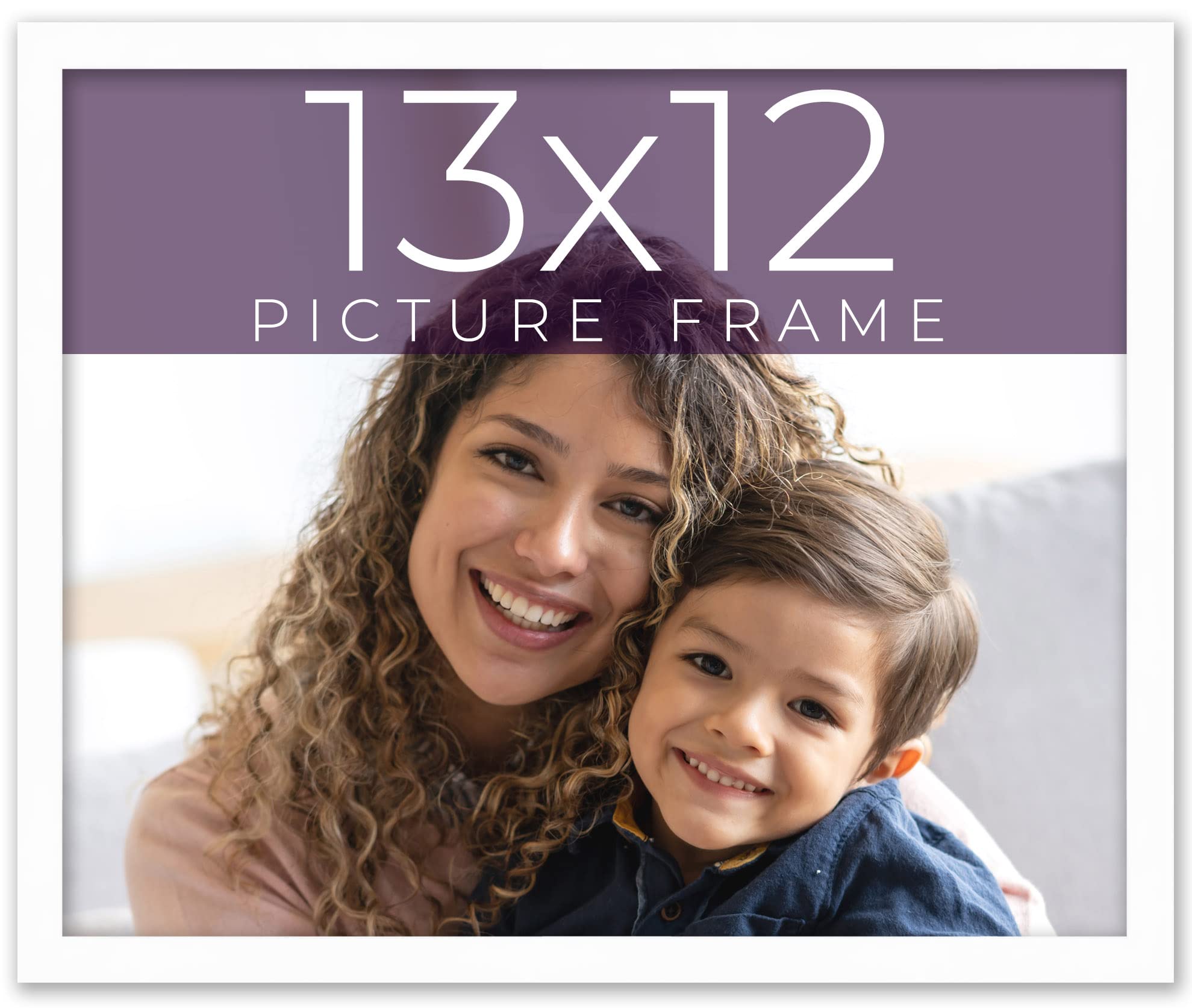 13x12フレーム白い本物の木製額縁幅0.75インチ|内部フレームの深さ0.5インチ| UVアクリル、フォームボードバッキング、ハンギング ...