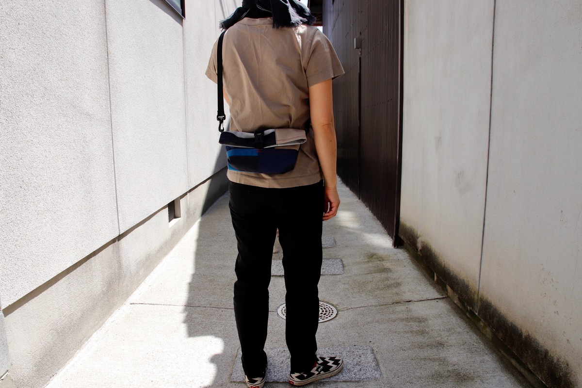 ポーチ ワイドタイプ グレー×ネイビー | Cosset-Bags official Online Shop