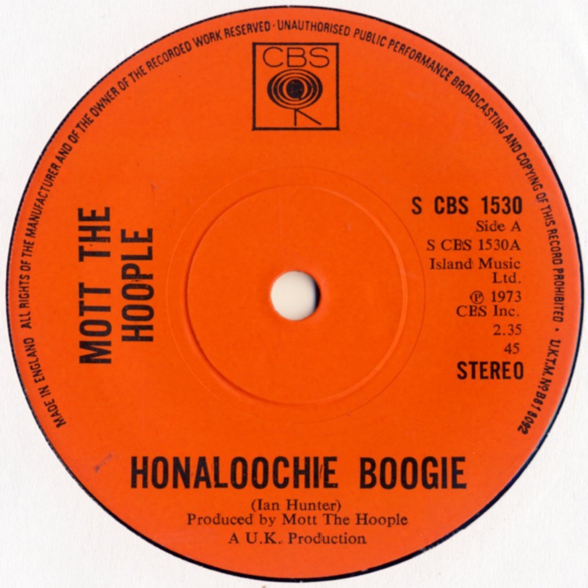 MOTT THE HOOPLE - Honaloochie Boogie 7" | urban enemy