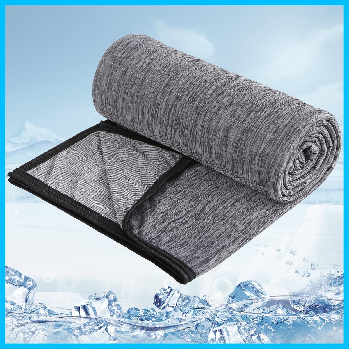 【在庫セール】Keusnix タオルケット セミダブル ひんやり 夏用 ブランケット 接触冷感 Q-MAX0.45 リバーシブル 冷感地&綿100%タオル地 キルトケット 冷感ケット 省エネ ...