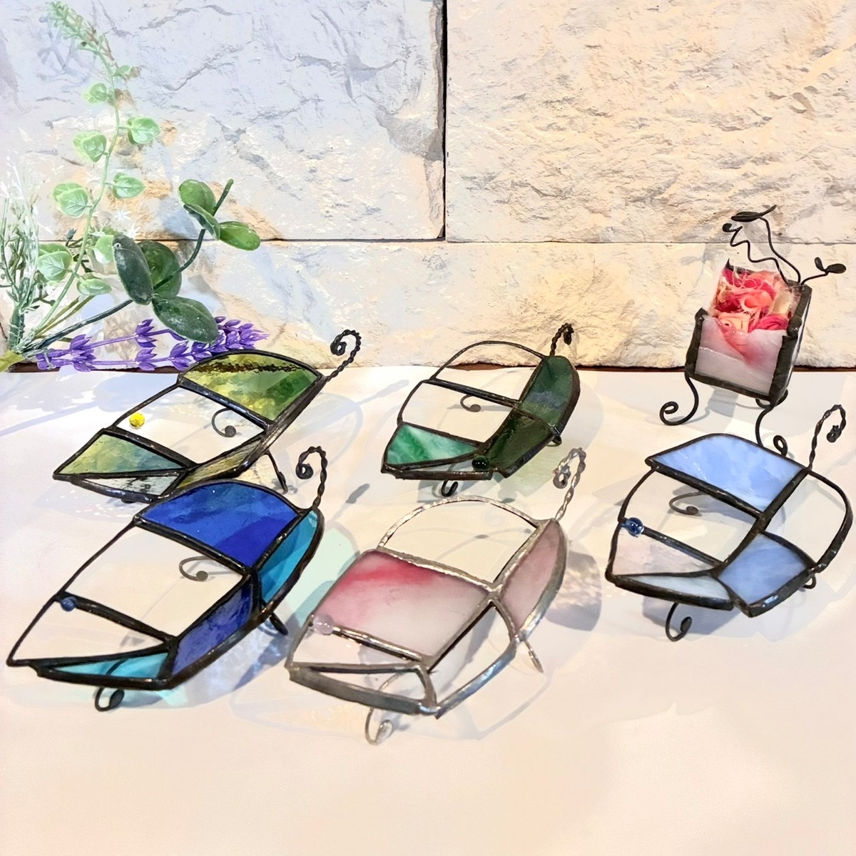 ステンドグラスのLeaf 【濃青】 | KANOA