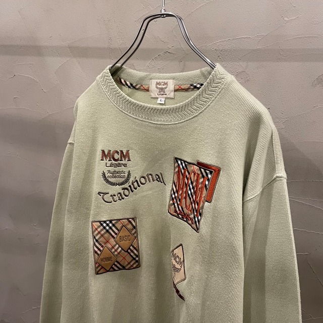 MCM / embroidery knit sweater / 90's | ROOM