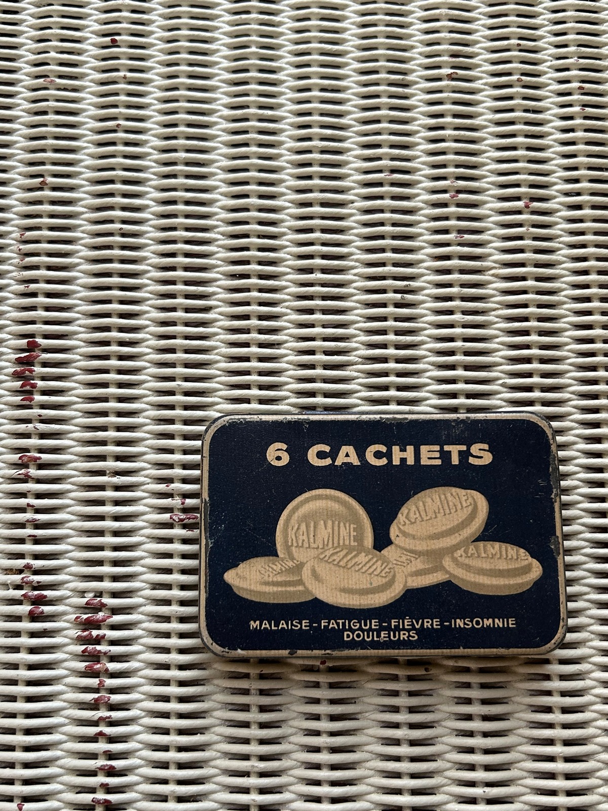 フランス アンティーク KALMINE 6 CACHETS ティン缶 小物入れ Tin缶 | chateaurose