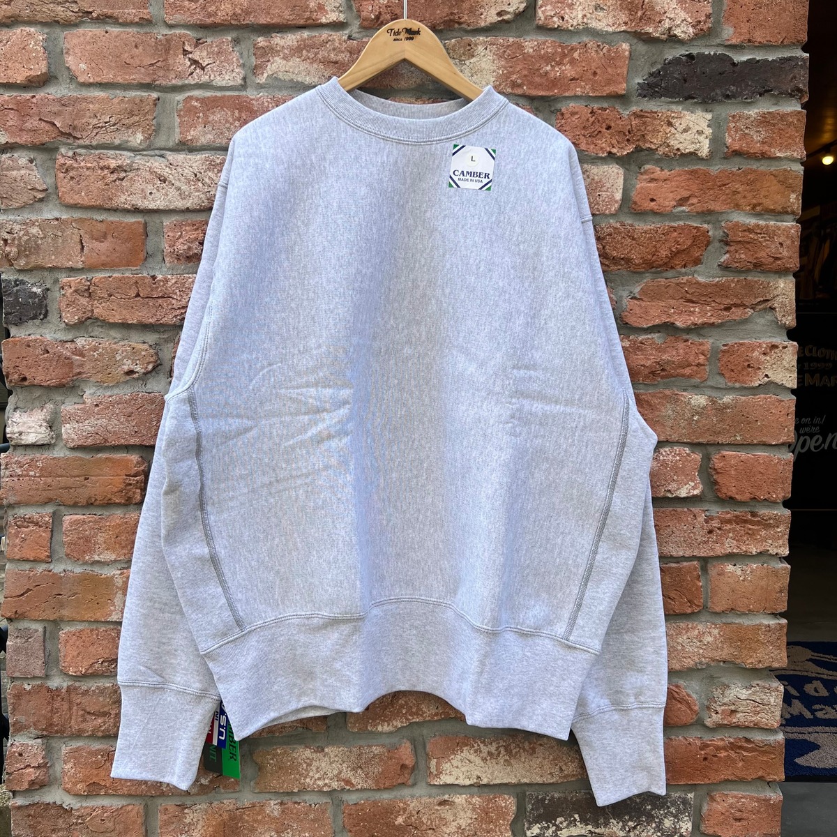 NEW CAMBER CROSS KNIT CREW NECK SWEAT Gray Size・M,L,XL | TideMark