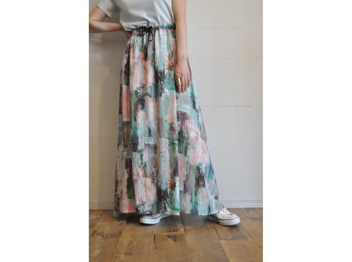 【angelina】paint long skirt /【アンジェリーナ】ペイントロングスカート | ChaosBohemia カオスボヘミア