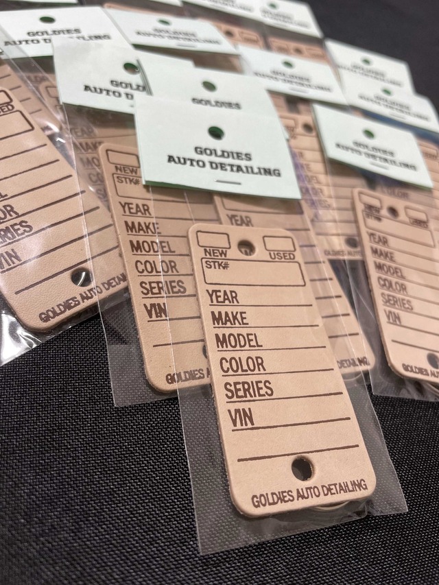 GOLDIES LEATHER DEALER TAG GAD-LT01 レザー ディーラータグ | Goldies Auto Detailing