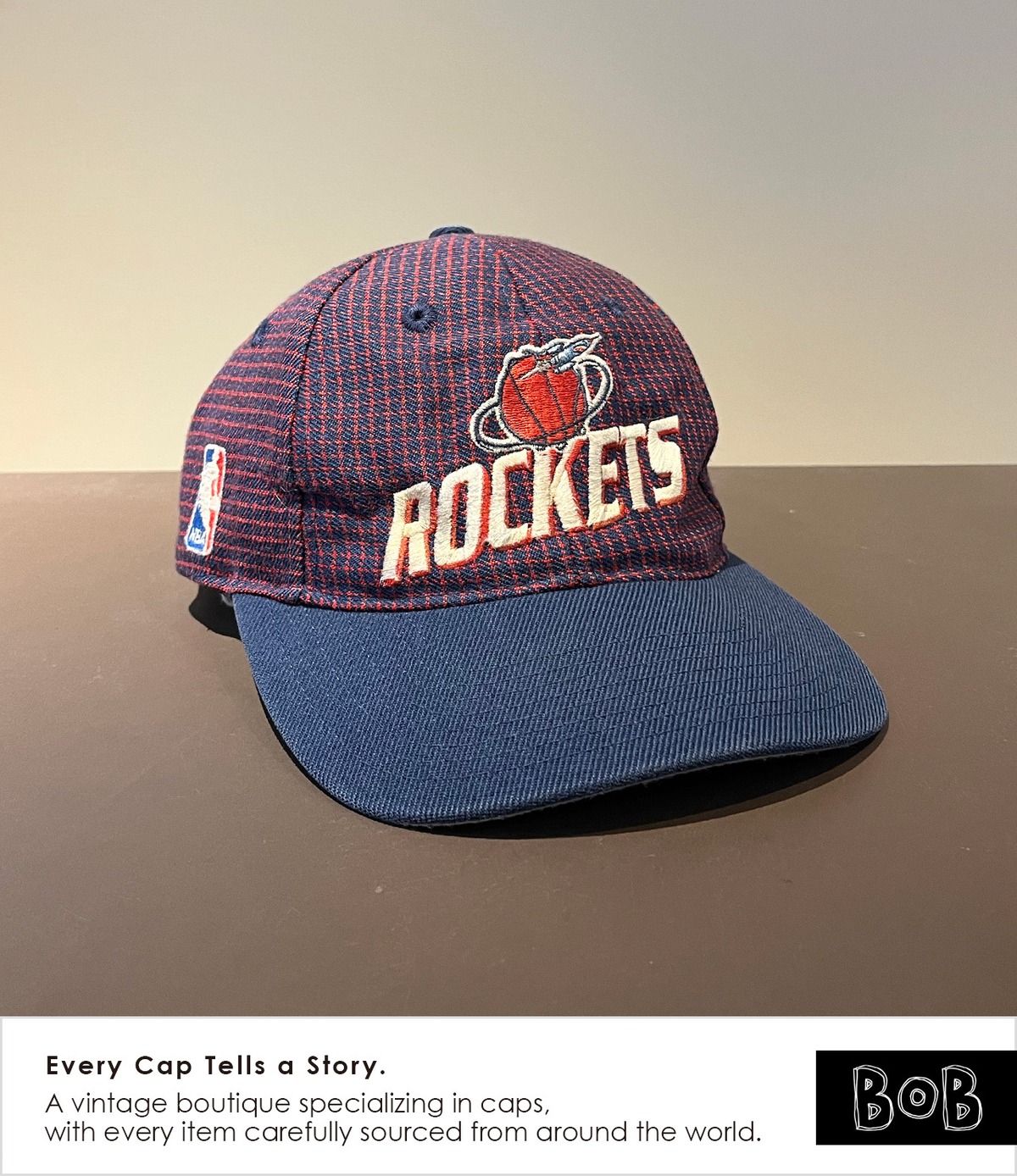 【NBA】Houston Rockets "Logo Athletic" Micro-Check Cap *90s* | BoB ...