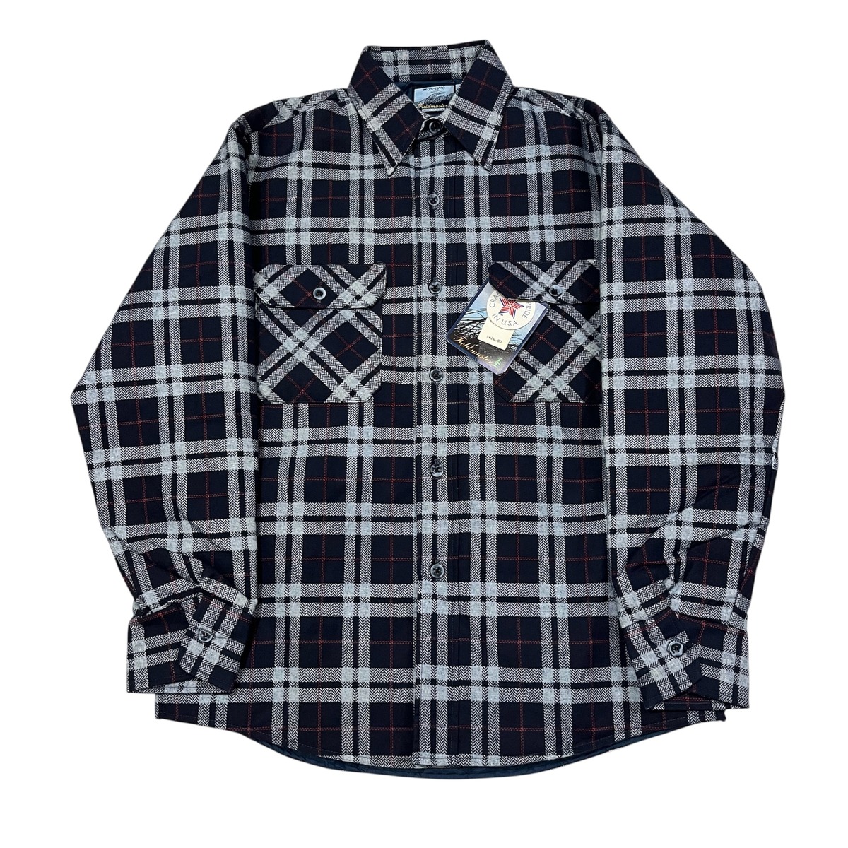 NOS 80's Field Master quilting lined printed plaid flannel shirt made ...