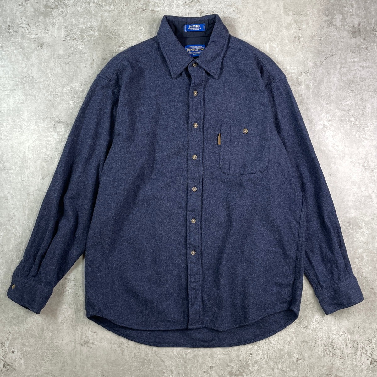 PENDLETON ペンドルトン ウールシャツ エルボーパッチ メンズL 古着 アメカジ 胸ポケ付き 紺色【長袖シャツ】/ネイビー【BS25-30b】 | cave 古着屋【公式】古着通販サイト