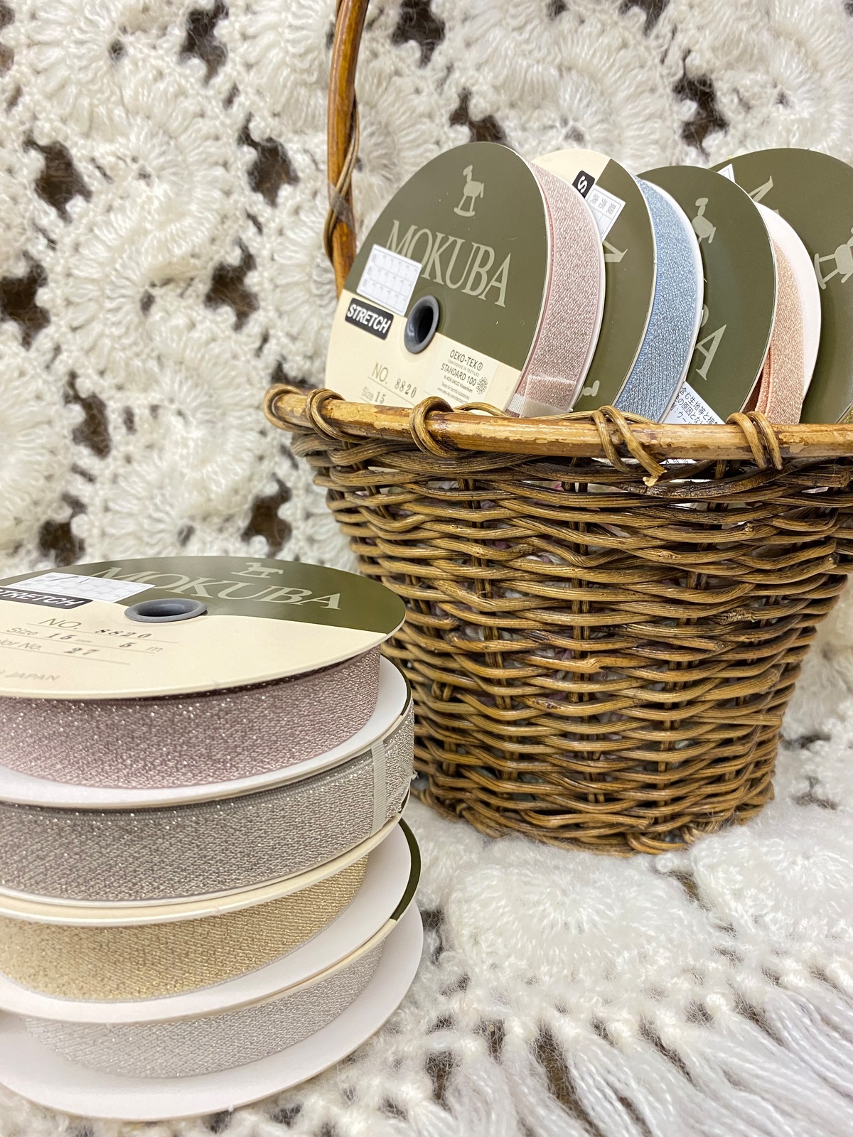 No.8820 15mm mokuba ストレッチメタリックサテン | m⁺ select