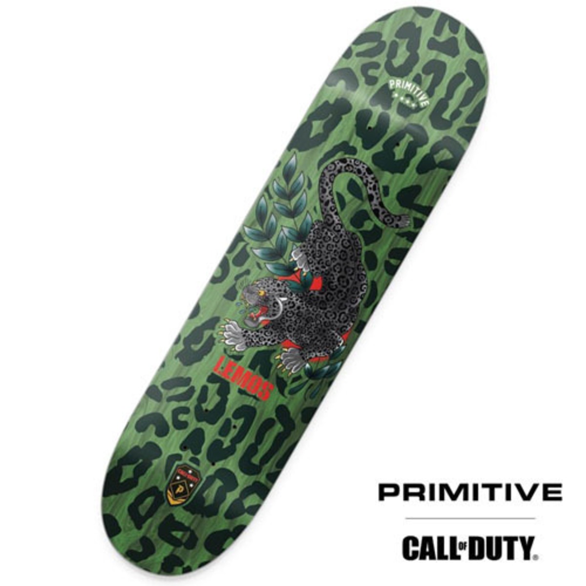 PRIMITIVE × CALL OF DUTY Lemos Black Jaguar Deck Green スケートボードデッキ コールオブ ...