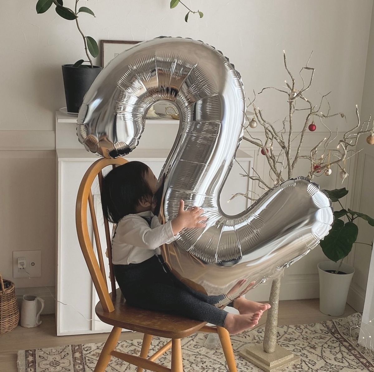 即納 】number balloon / silver シルバーバルーン | - baby riri -