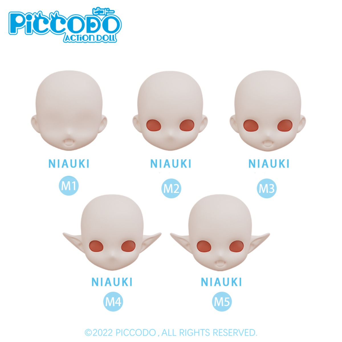 PICCODO ACTION DOLL シリーズ デフォルメドール用レジンヘッド NIAUKI M4-M5 | piccodo