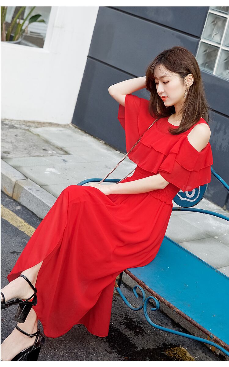 ワンピース ワンピドレス ロング ロング丈 袖あり 半袖 ラウンドネック