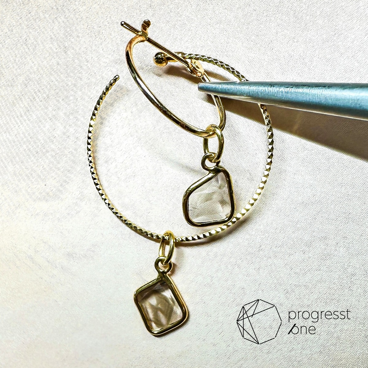 スライスダイヤモンドチャームk18×2p | progresstone